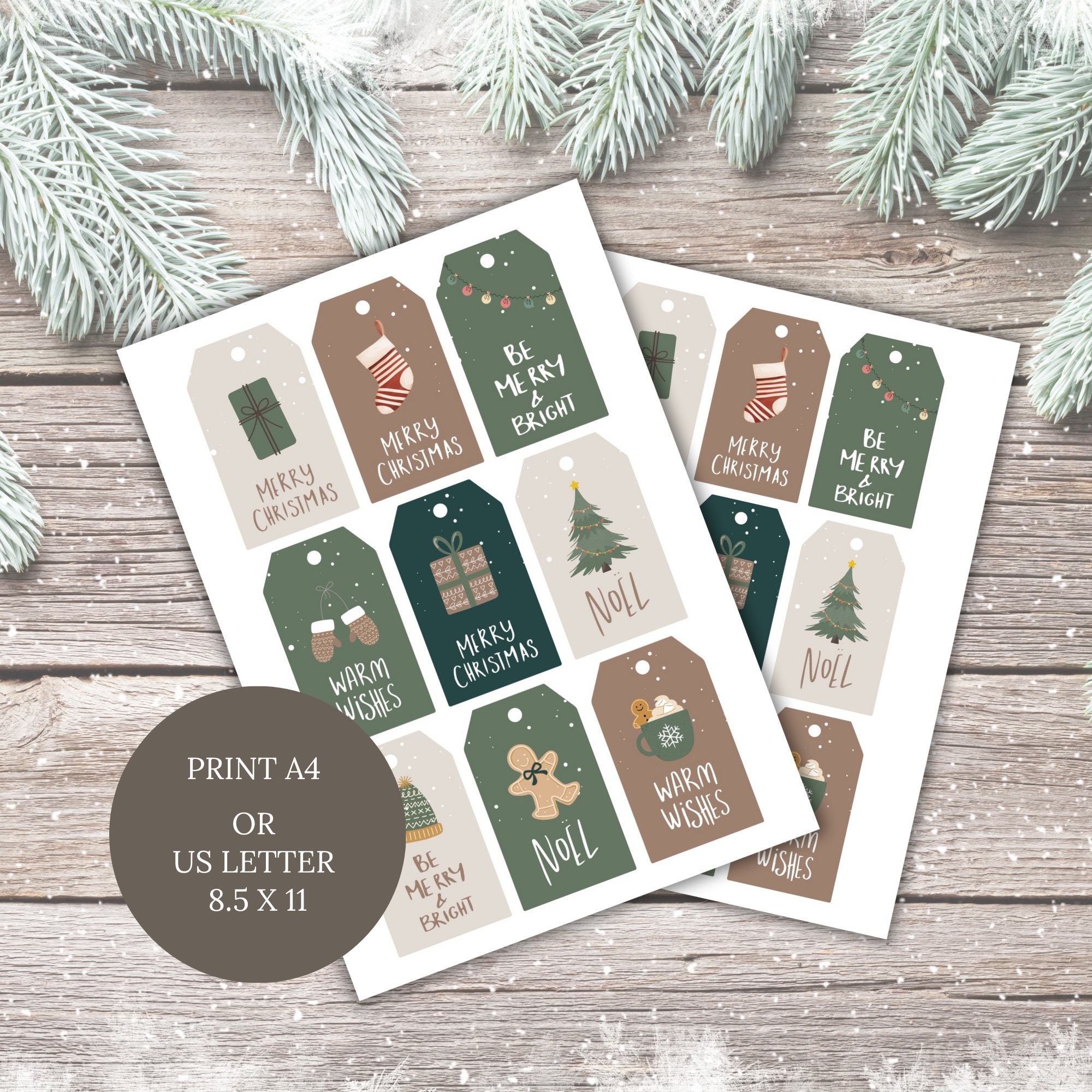 Printable Christmas Gift Tags Cute Stickers for Christmas Presents Last ...