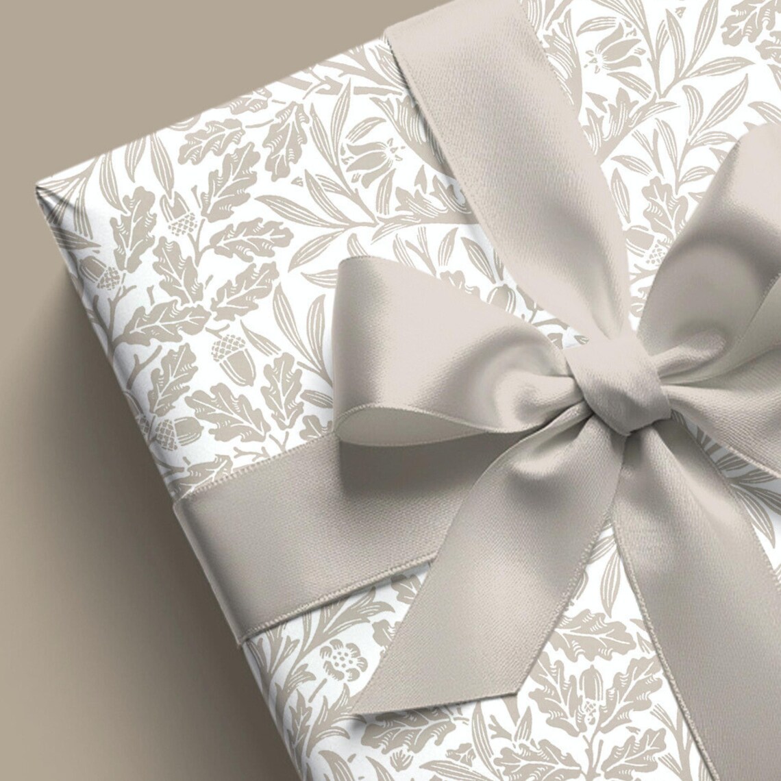 Neutral Wrapping Paper Floral Pattern Festive Wedding Gift Wrap William ...
