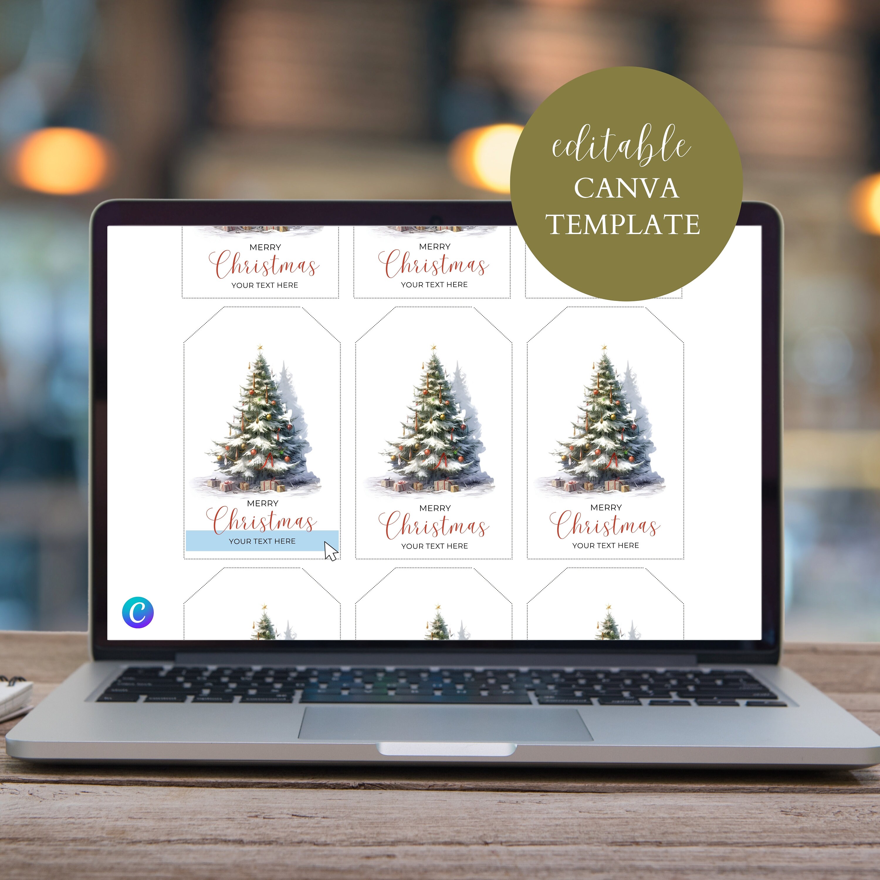 Editable Christmas Gift Tags Printable Personalized Canva - Etsy