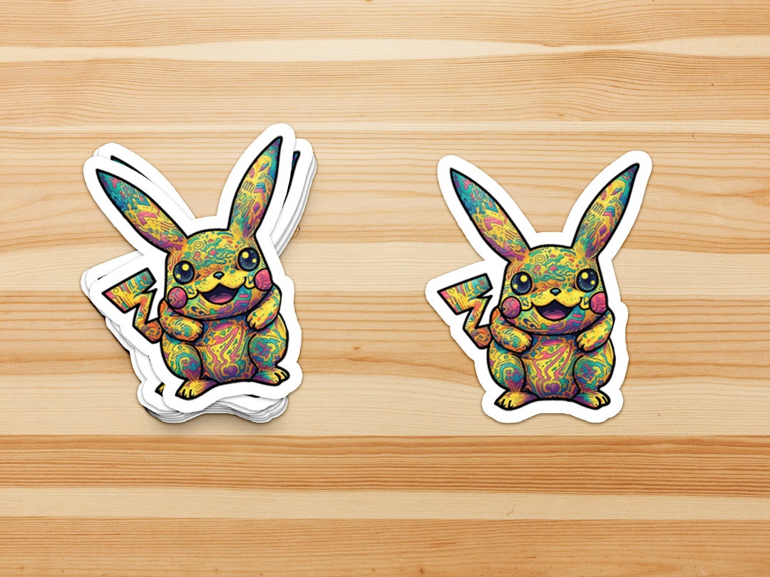 Trippy Pikachu Psychedelic Sticker Waterproof Vinyl - Etsy