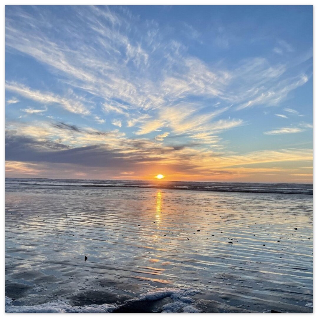 8"x8" Aluminum Print Long Beach Sunset - Etsy