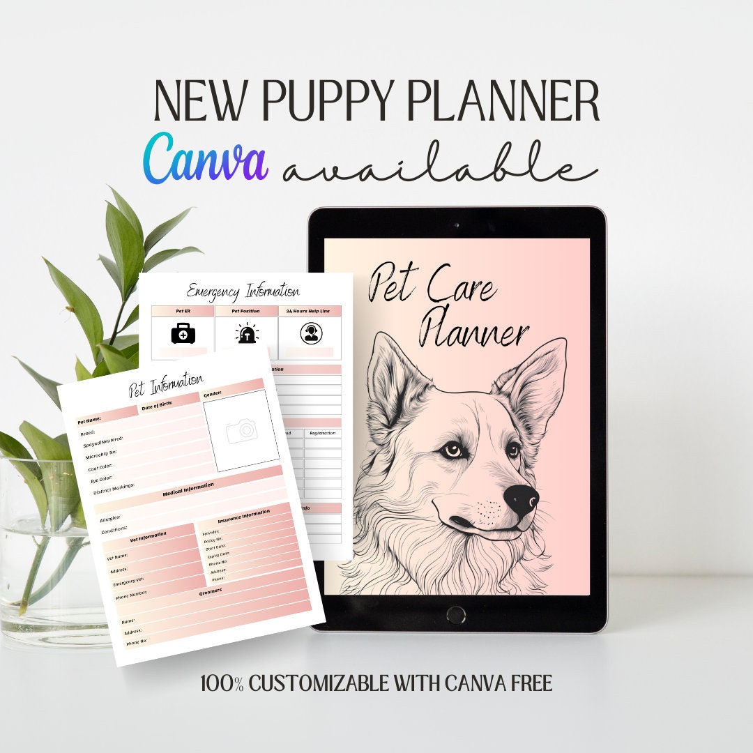 Unique Puppy Dog Training Planner, Pet Dog Care Walking Tracker ...
