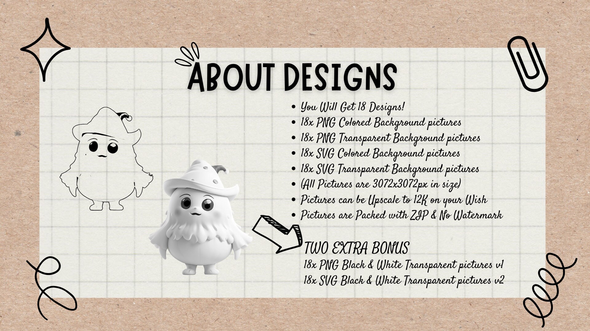 Cute Ghost Svg & Png Clipart Bundle Christmas or Halloween - Etsy
