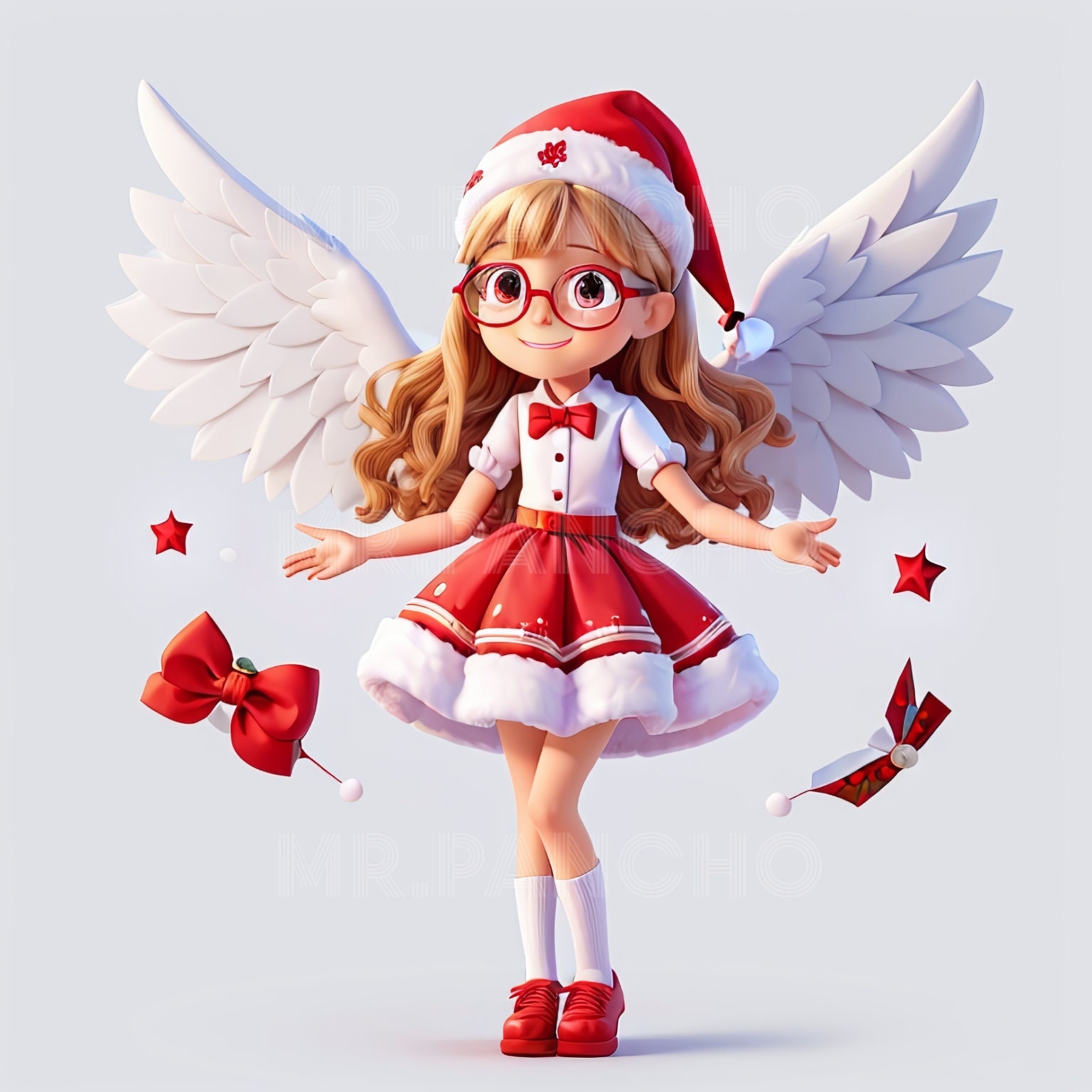 Christmas Angel Svg Png & Clipart Bundle Guardian Angel With - Etsy