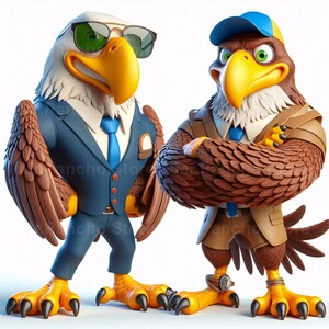 Bundle of 95 Funny Cartoon Eagle Clip Art - SVG & PNG Files Included - Etsy