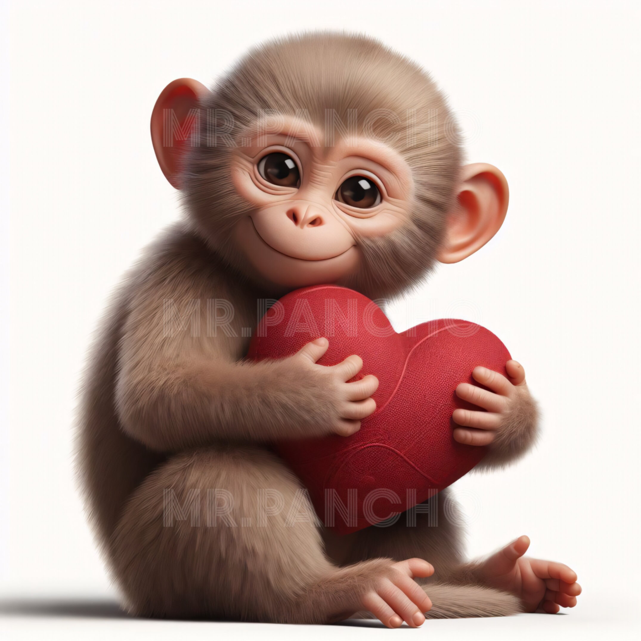 Happy Valentines Day Monkey Svg and Png Bundle, Boys Valentine Animal ...