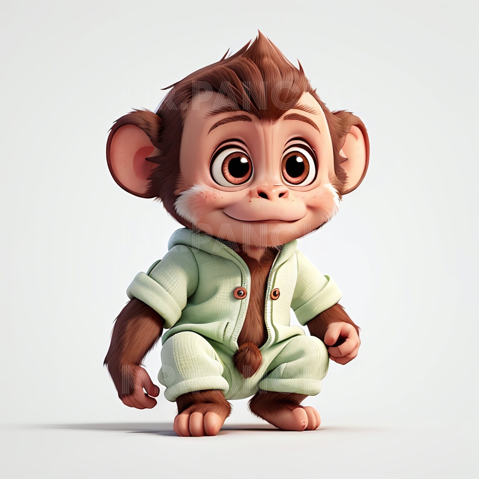 Baby Palm Tree Monkey Clipart Png Svg File Print, Funny Cute Little ...