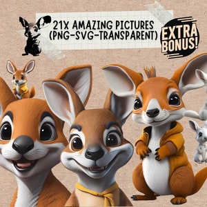 Cute Kangaroo SVG, Baby Kangaroo Svg, Jungle Animals Svg, Safari ...