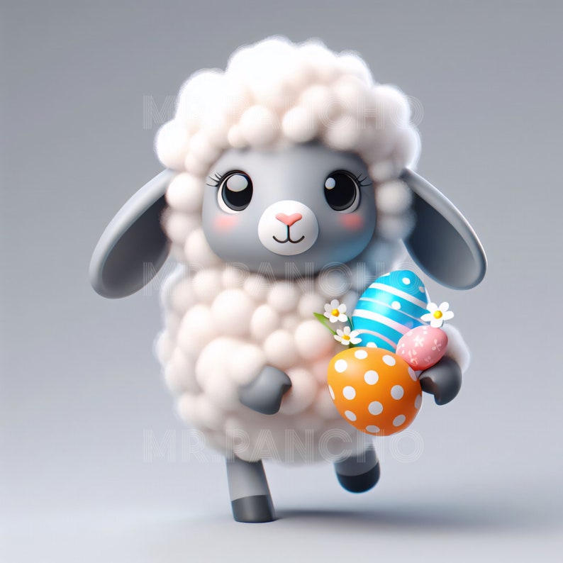 Happy Easter Sheep Png and Svg Clipart Bundle Files, Kids Easter ...