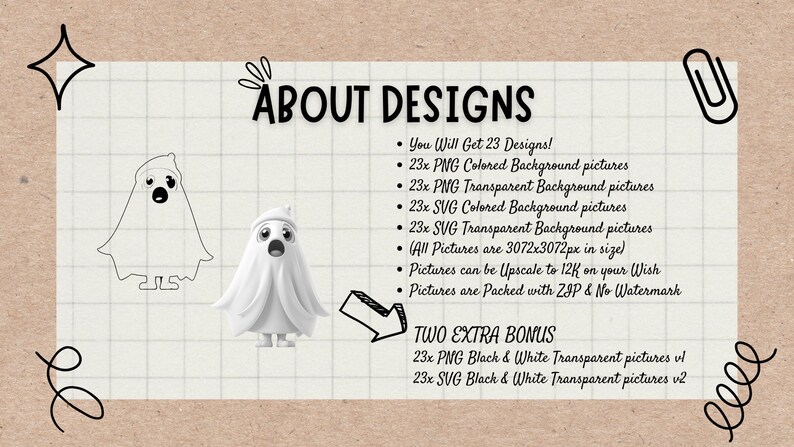 Cute Ghost Face Svg & Png Clipart Bundle, Christmas or Halloween Ghosts ...