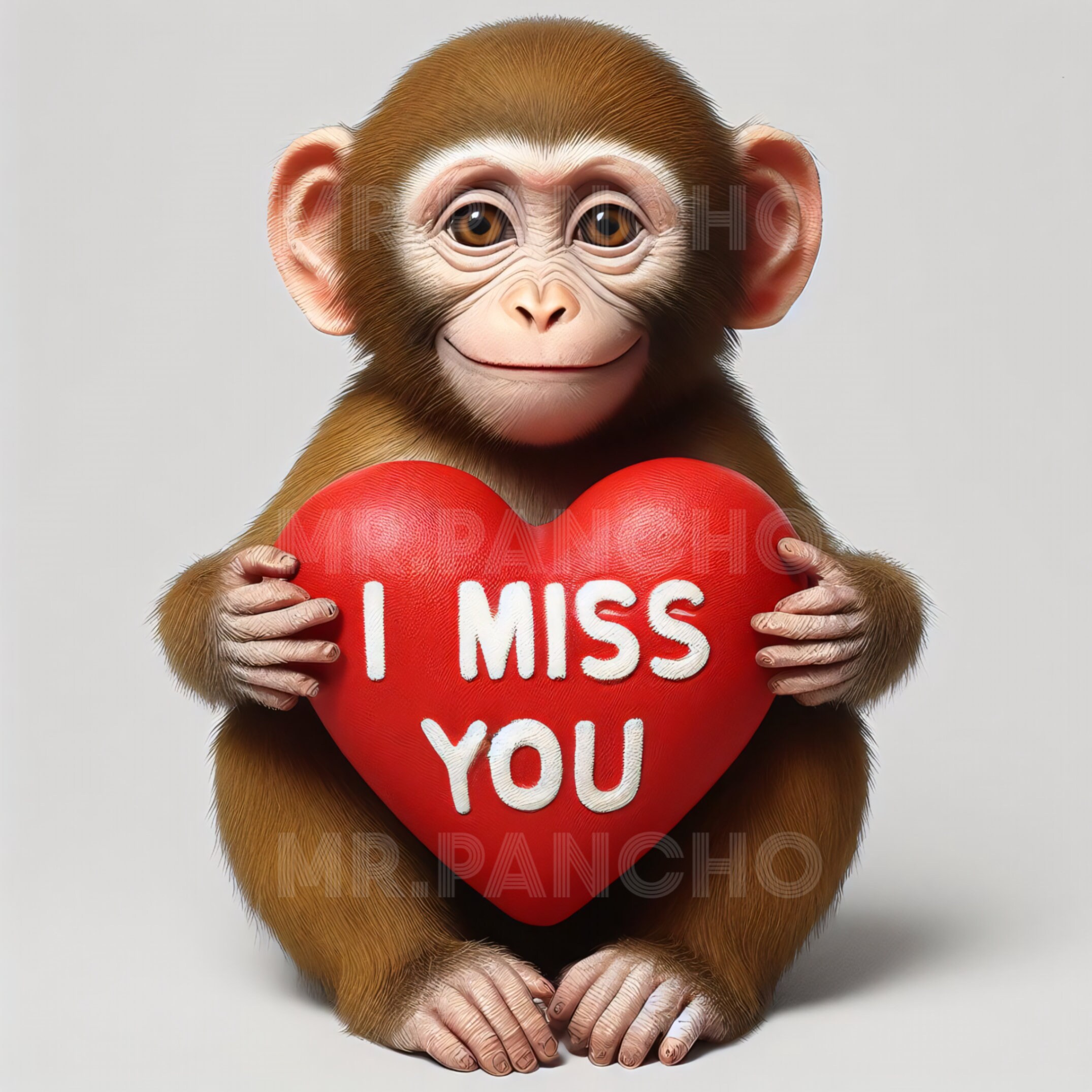 Happy Valentines Day Monkey Svg and Png Bundle, Boys Valentine Animal ...