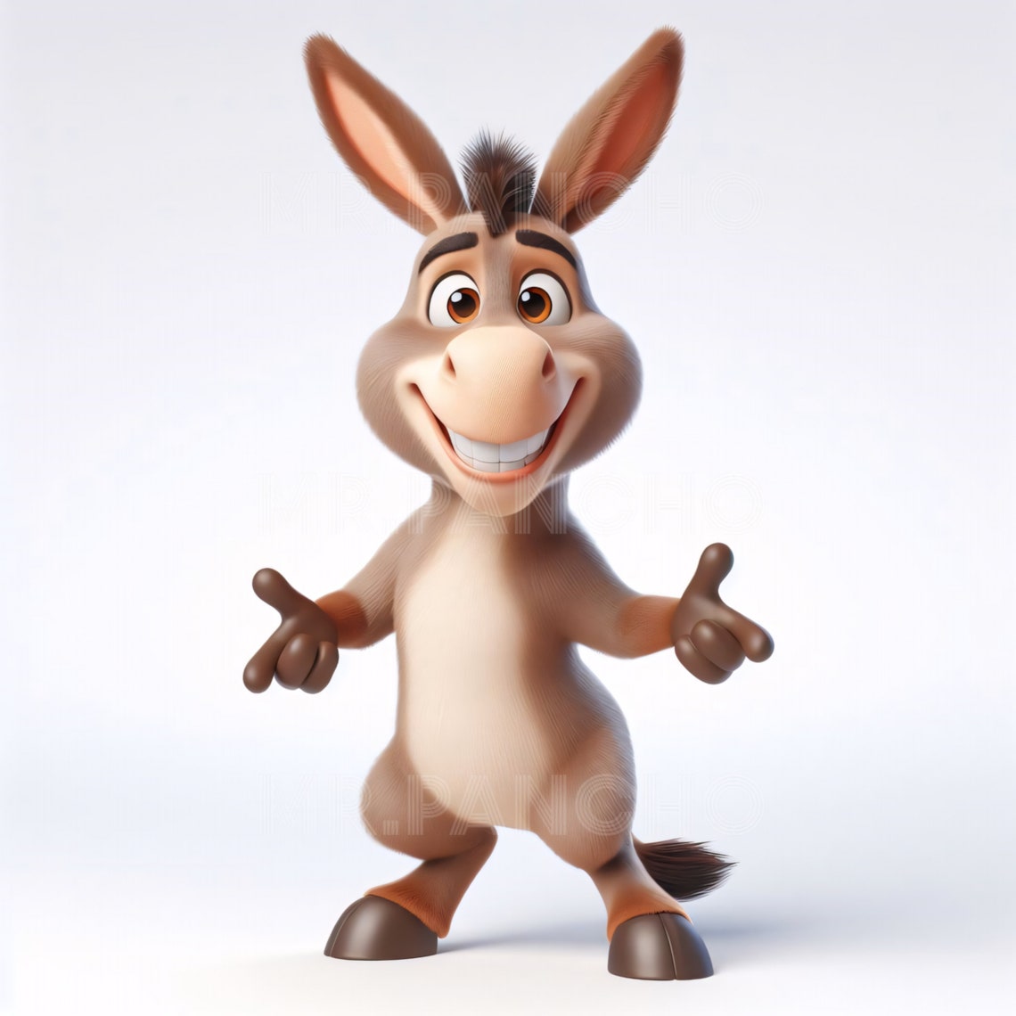 Funny Donkey Svg & Png Clipart Picture Bundle, Animal Face Clipart of a ...