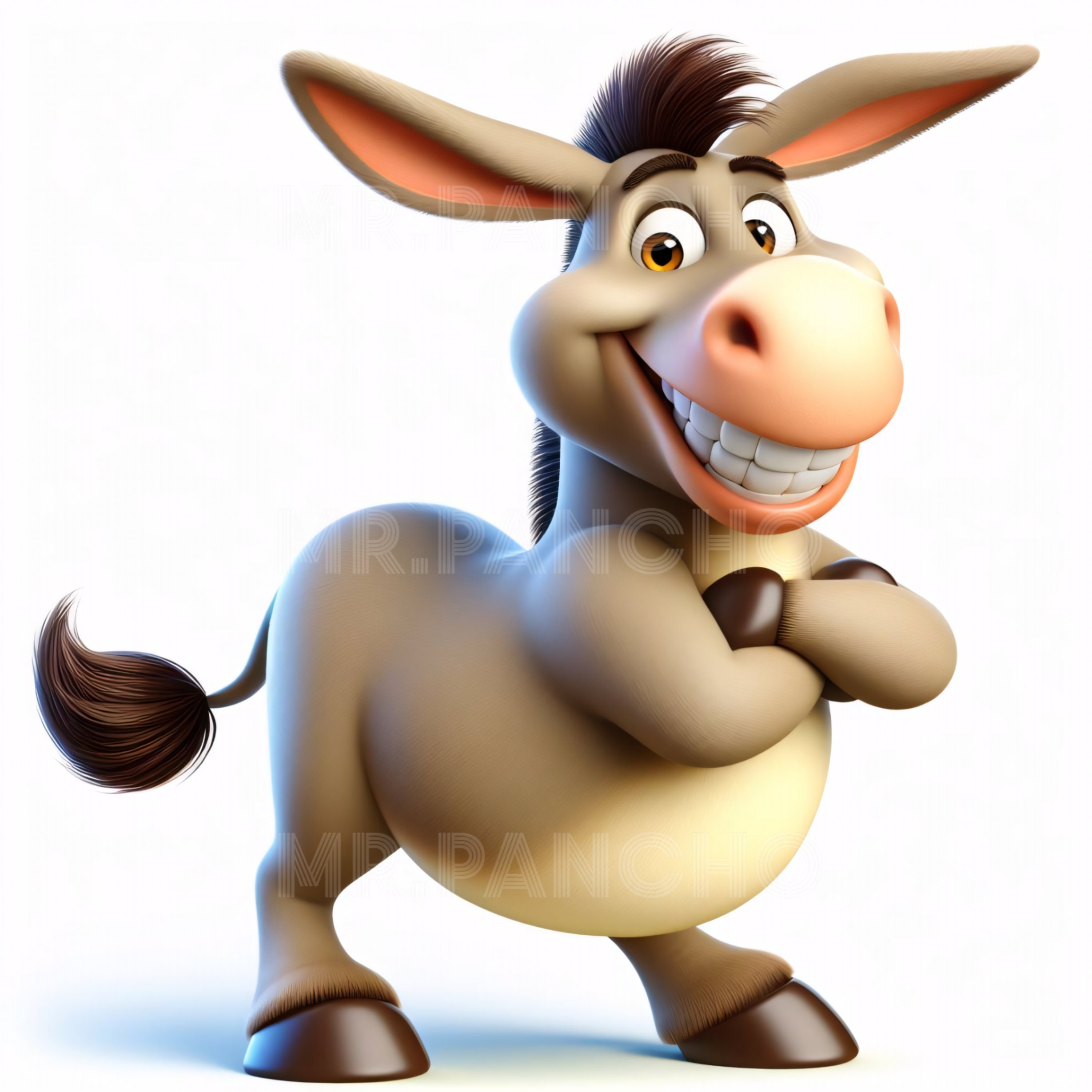 Funny Donkey Svg & Png Clipart Picture Bundle, Animal Face Clipart of a ...