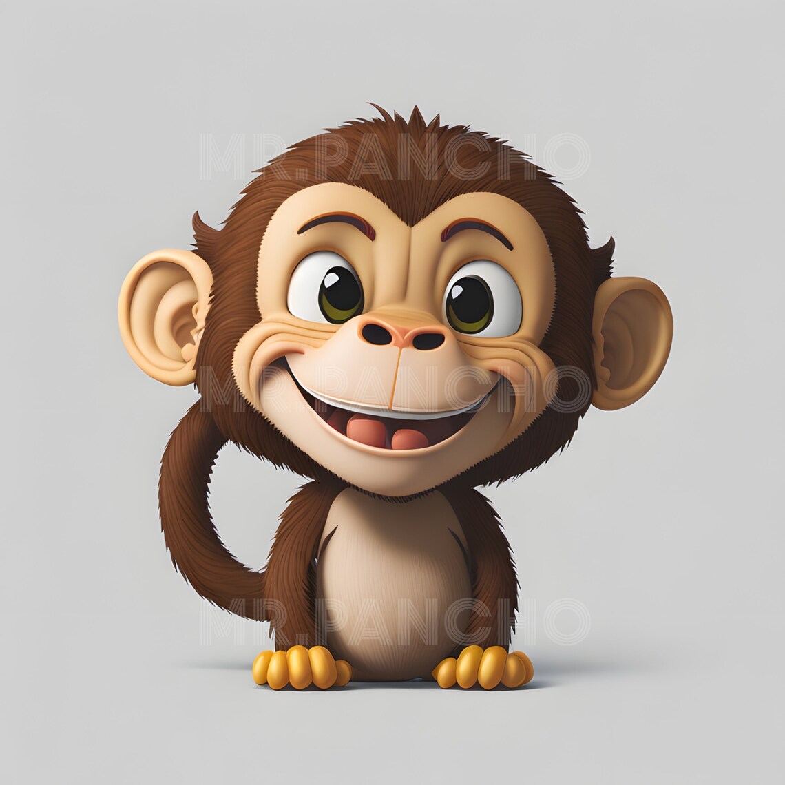 Baby Palm Tree Monkey Clipart Png Svg File Print, Funny Cute Little ...