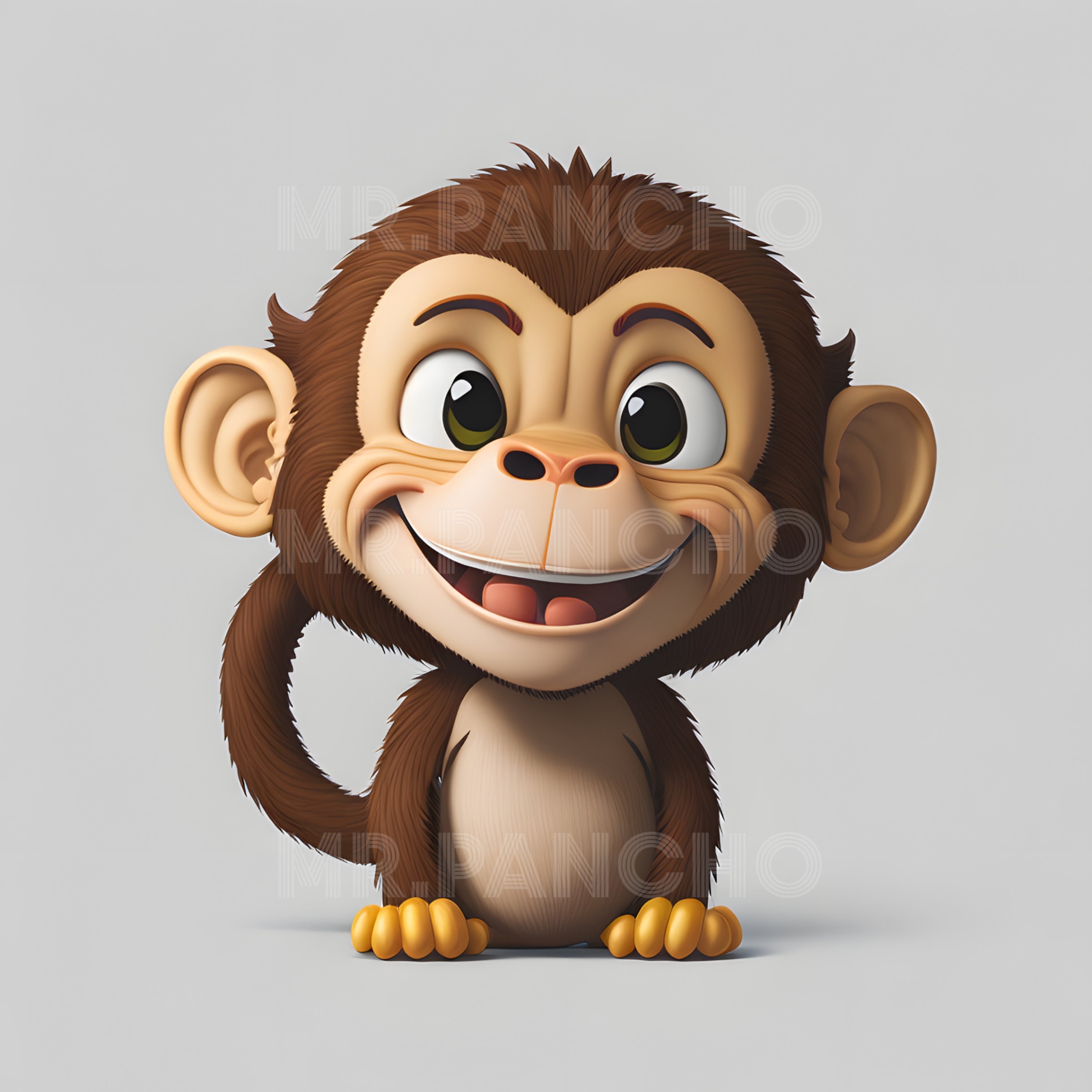 Baby Palm Tree Monkey Clipart Png Svg File Print, Funny Cute Little ...