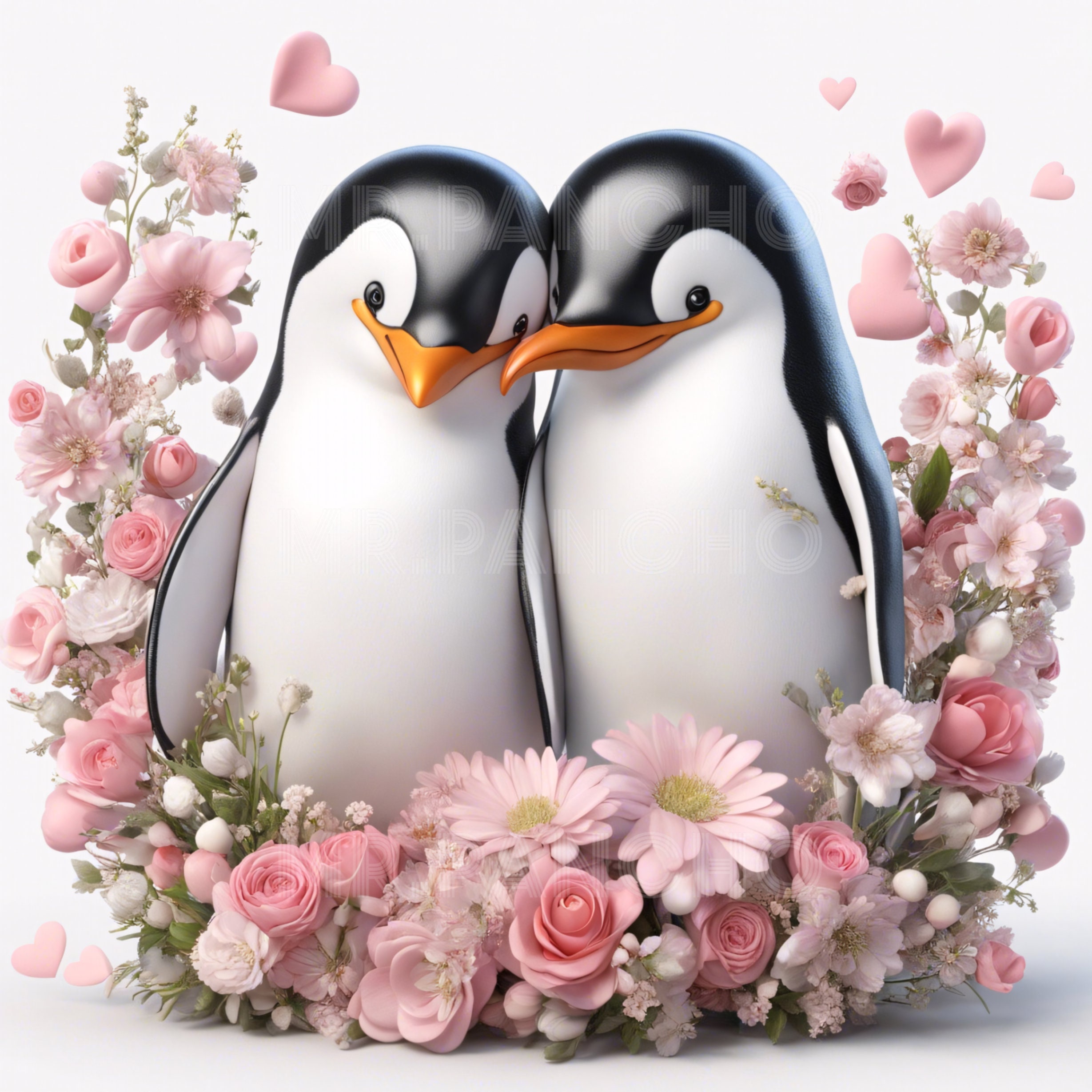 Two Funny Valentine Penguin in Love Png and Svg Sublimation - Etsy