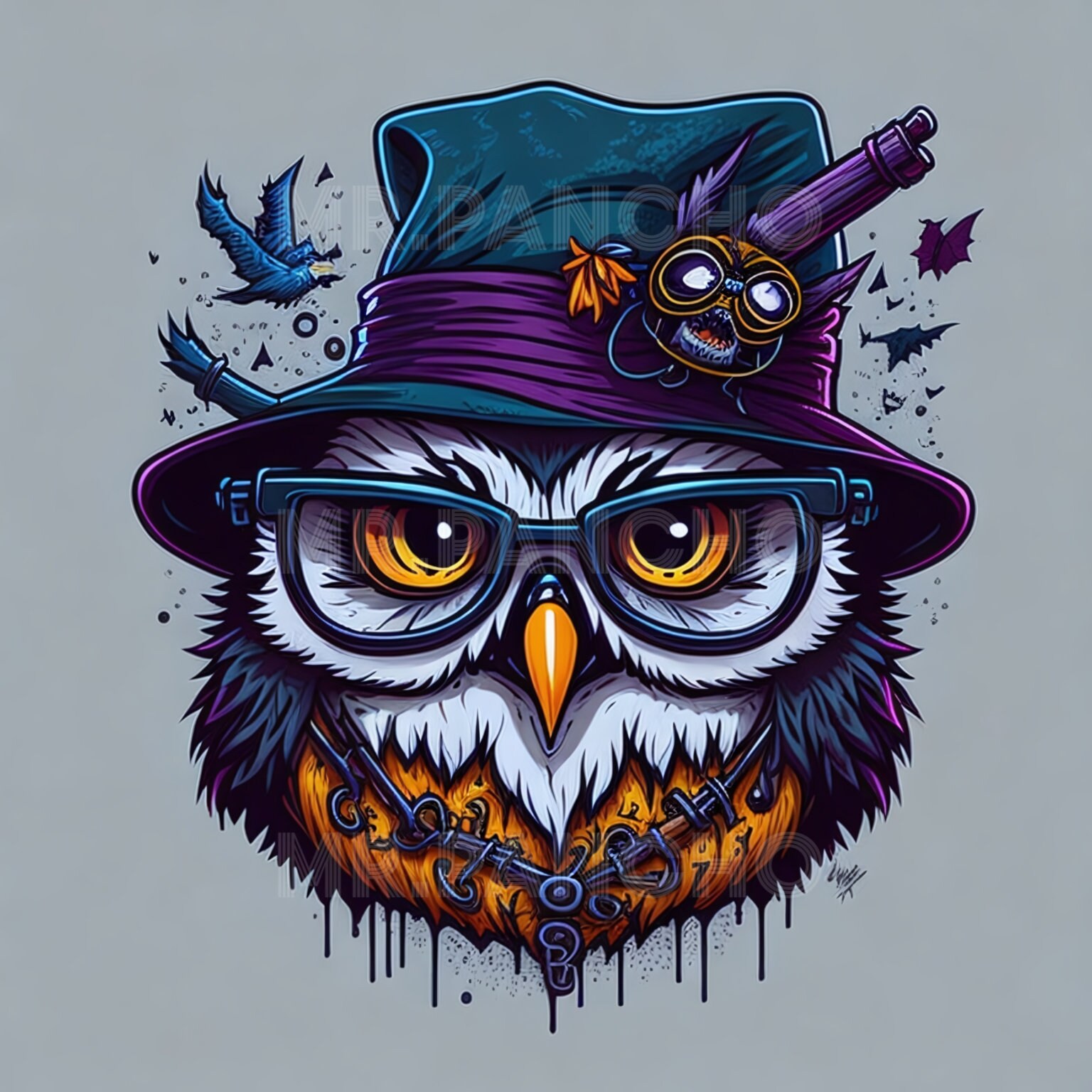 Mystical Hocus Pocus Snowy Owl Svg & Png Painting Printable Wall Art ...