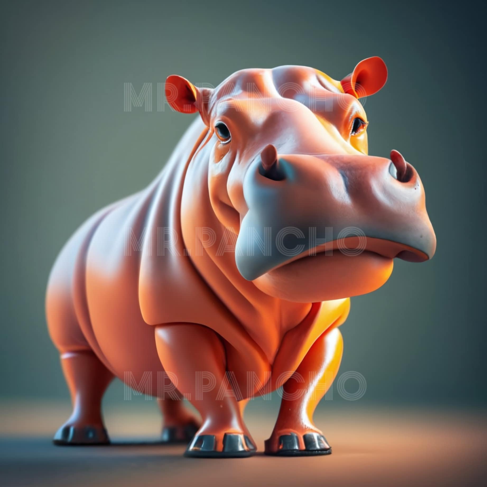 Cute Orange Hippo SVG Bundle, Hippo Silhouette Water Nature Clipart ...