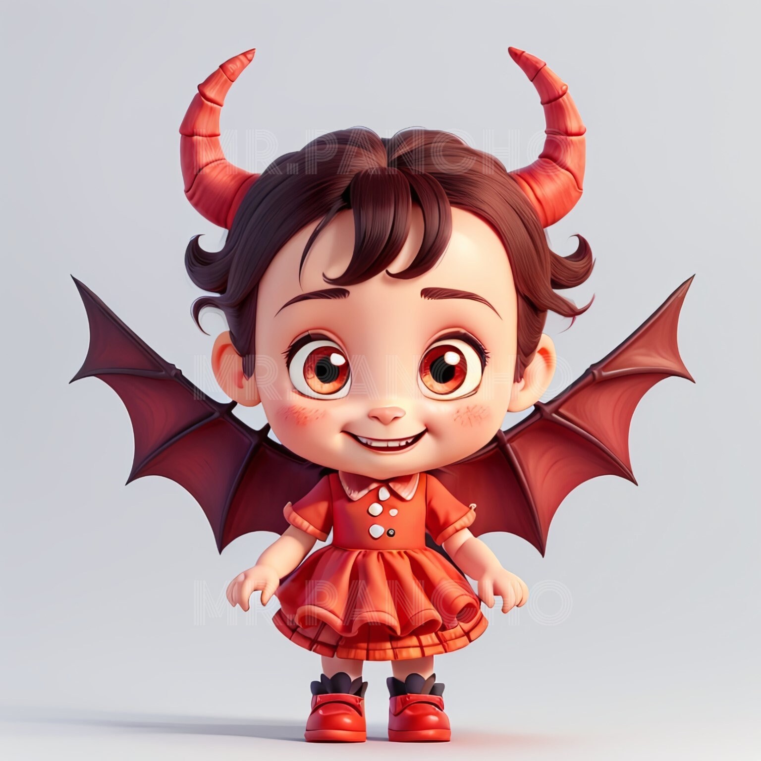 Devil Girl Happy Face Spooky Season Svg and Png Bundle, Angel Devil ...