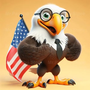 Bundle of 95 Funny Cartoon Eagle Clip Art - SVG & PNG Files Included - Etsy