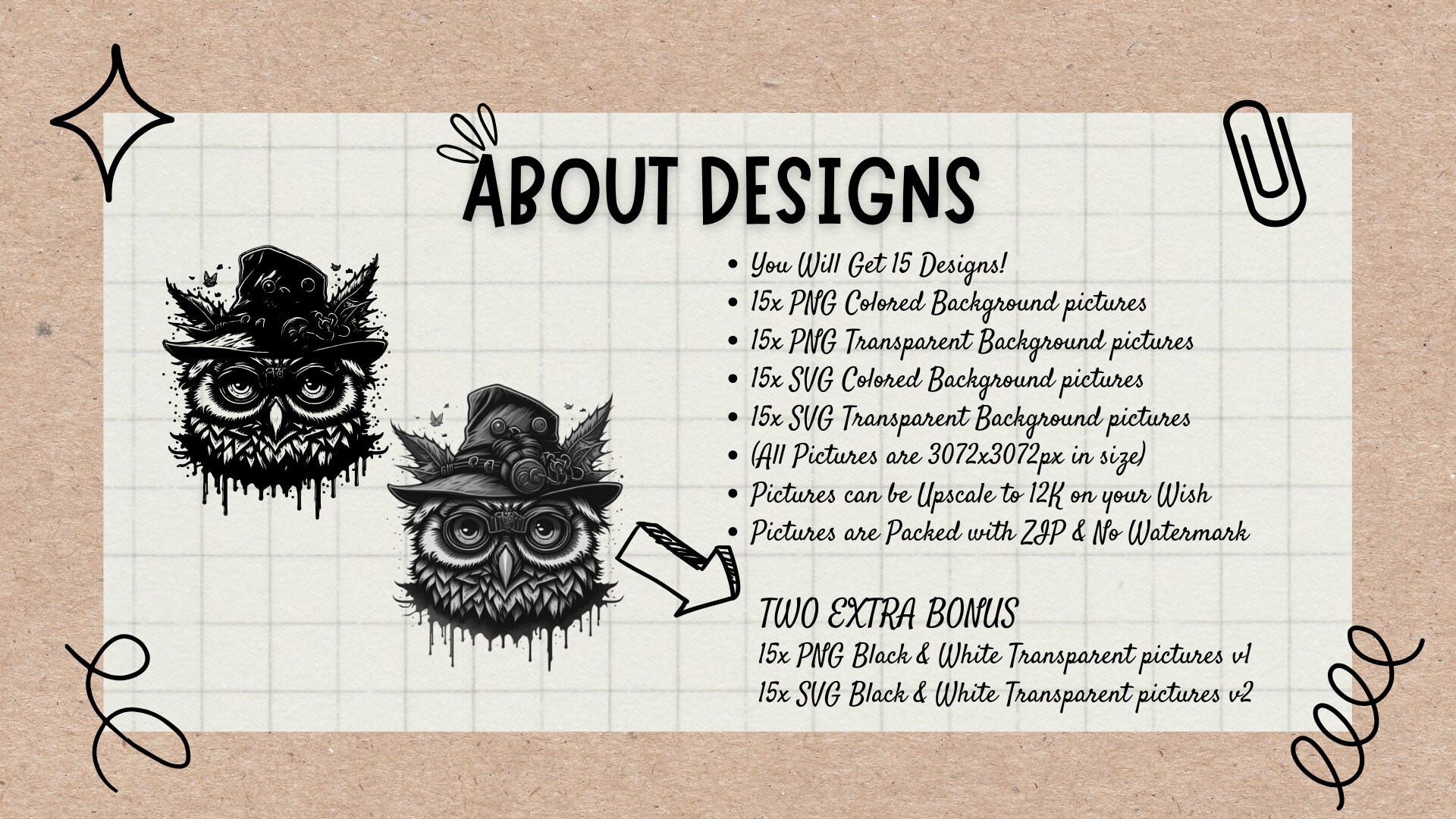 Mystical Hocus Pocus Snowy Owl Svg & Png Painting Printable Wall Art ...