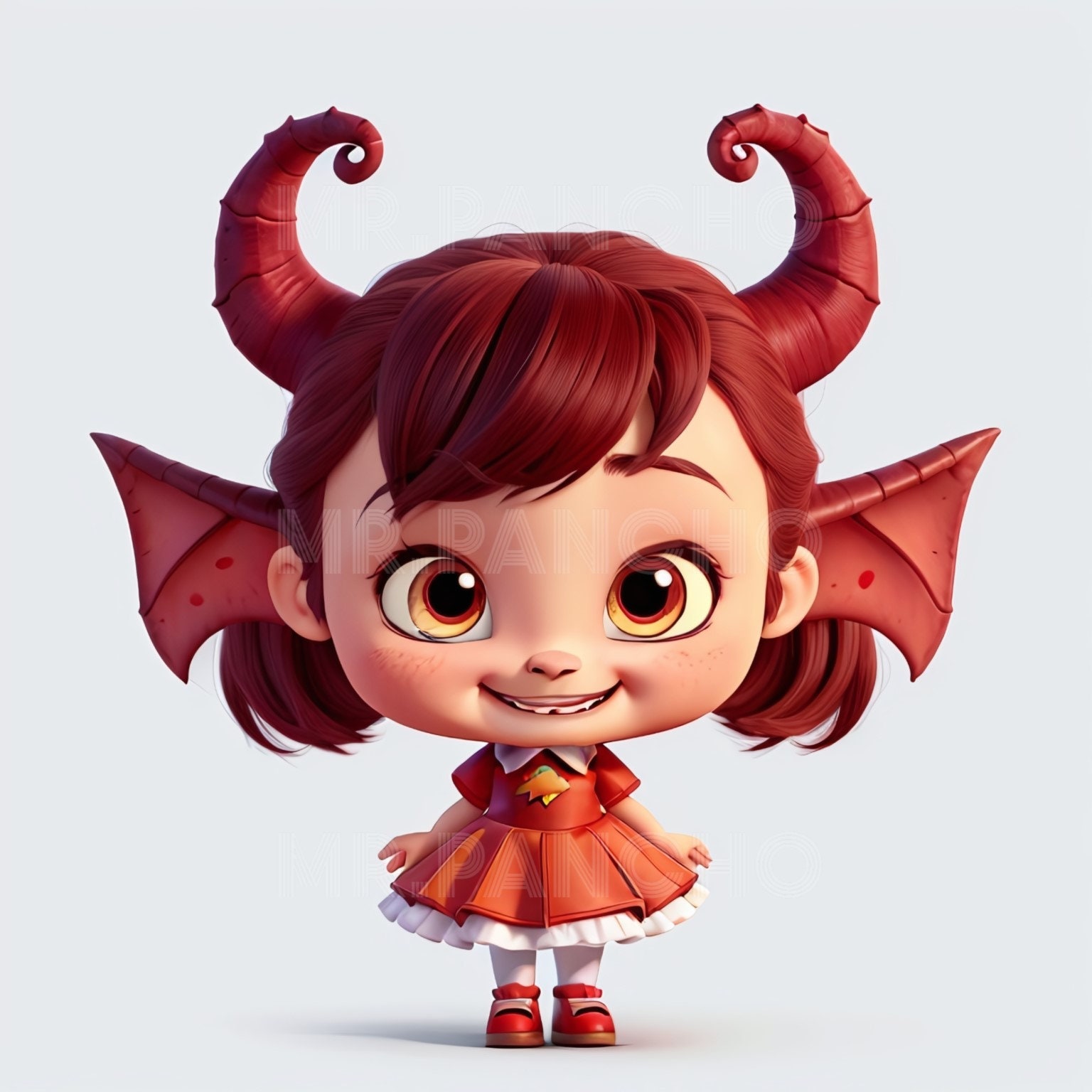 Devil Girl Happy Face Spooky Season Svg and Png Bundle, Angel Devil ...