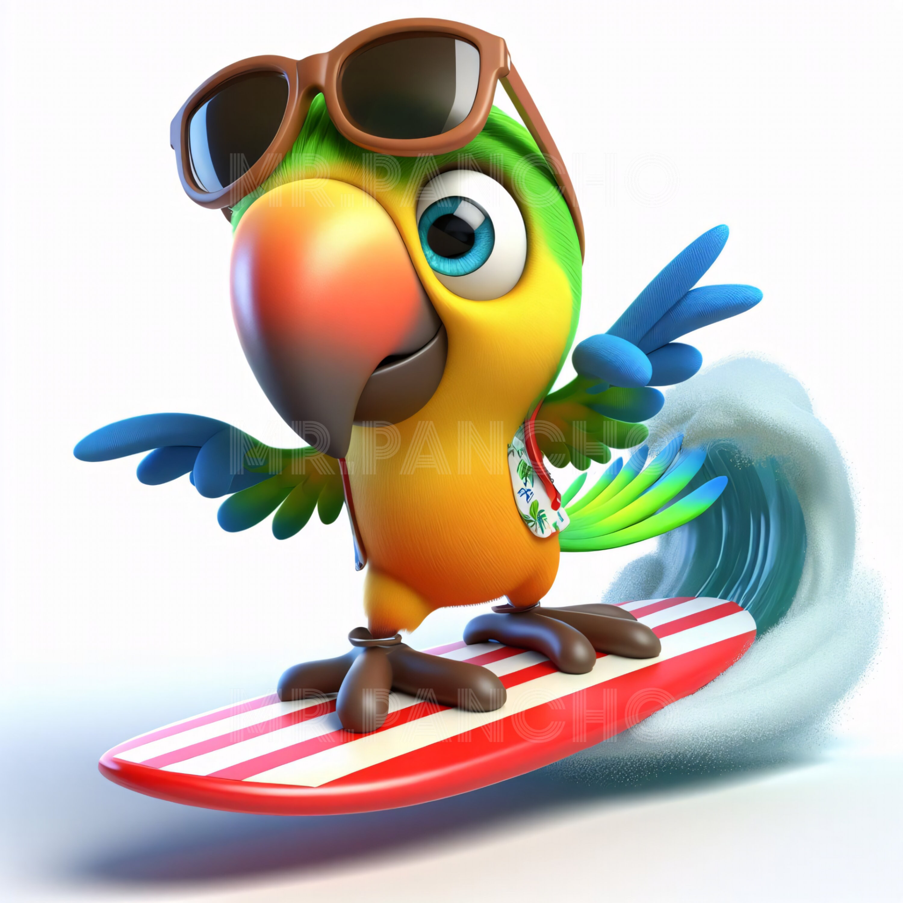 3D Bird Parrot Cartoon Clipart - SVG & PNG - Kids Will Love It! - Etsy