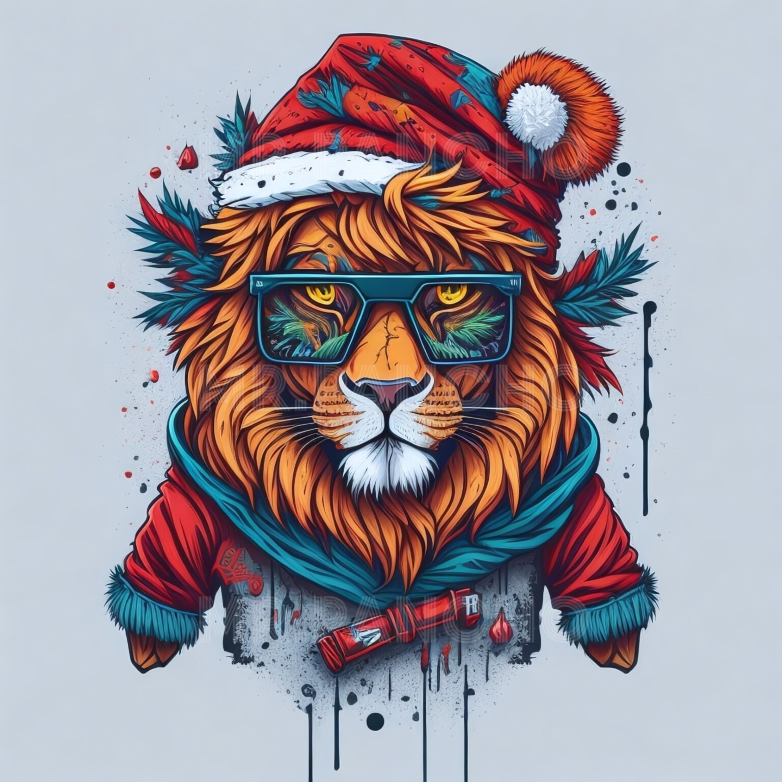 Winter Lion With Cap & Sunglasses SVG/PNG Bundle - Cute Transparent ...