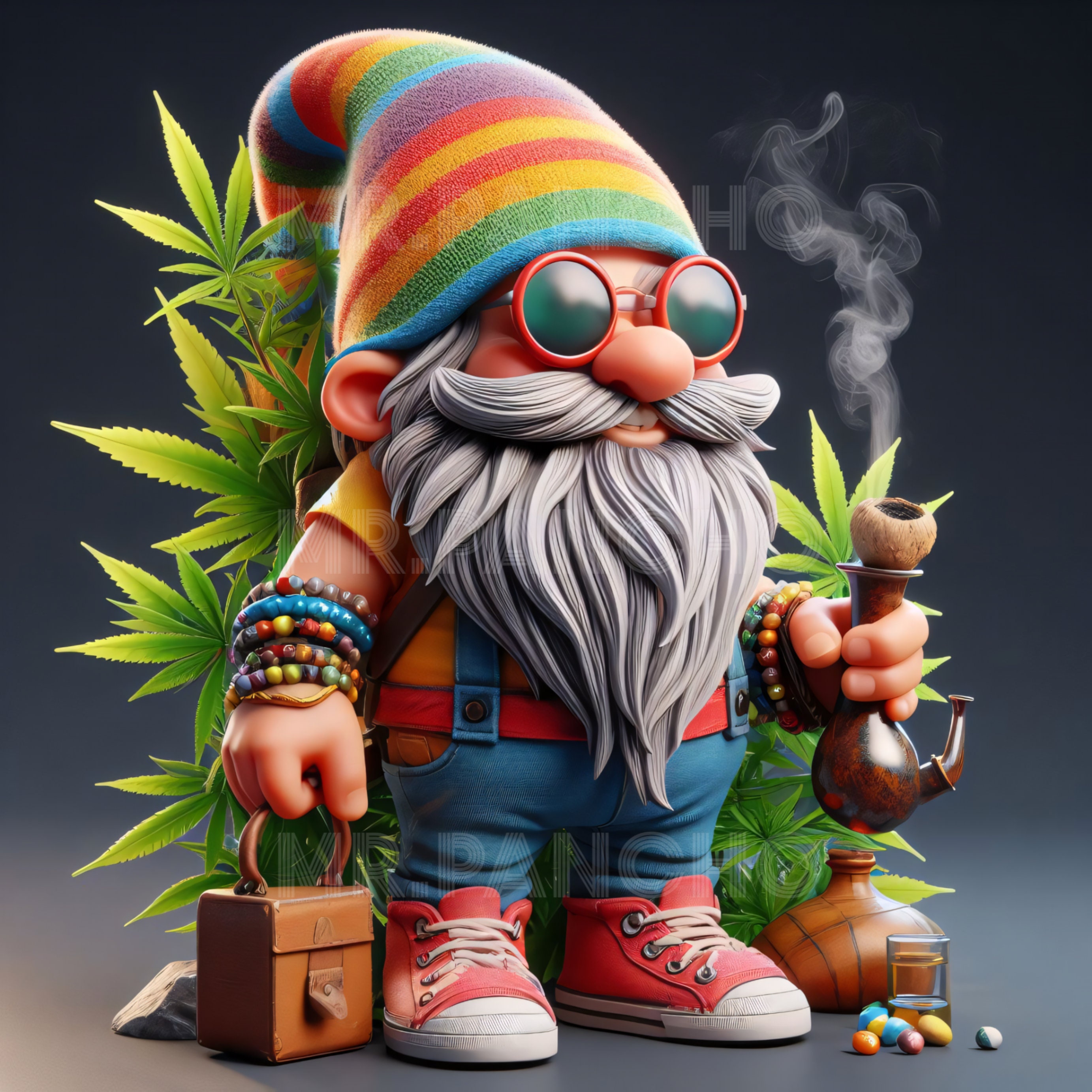 Hippie Gnome Clipart Svg & Png Designs, Dont Worry Be Hippie Happy Face ...