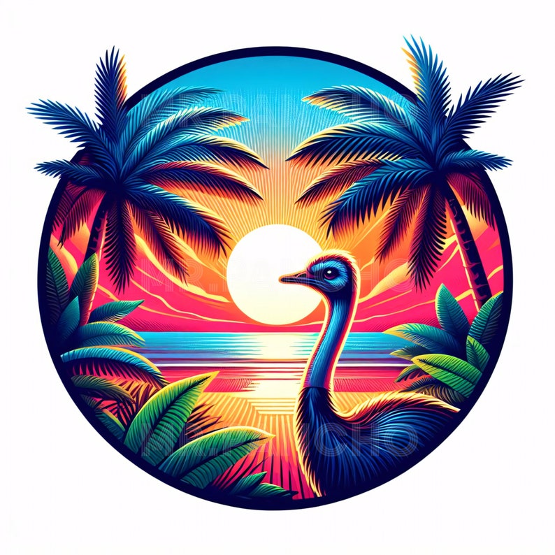 Sunset Scene Svg Sunset Life Island Palm Beach With Animals - Etsy