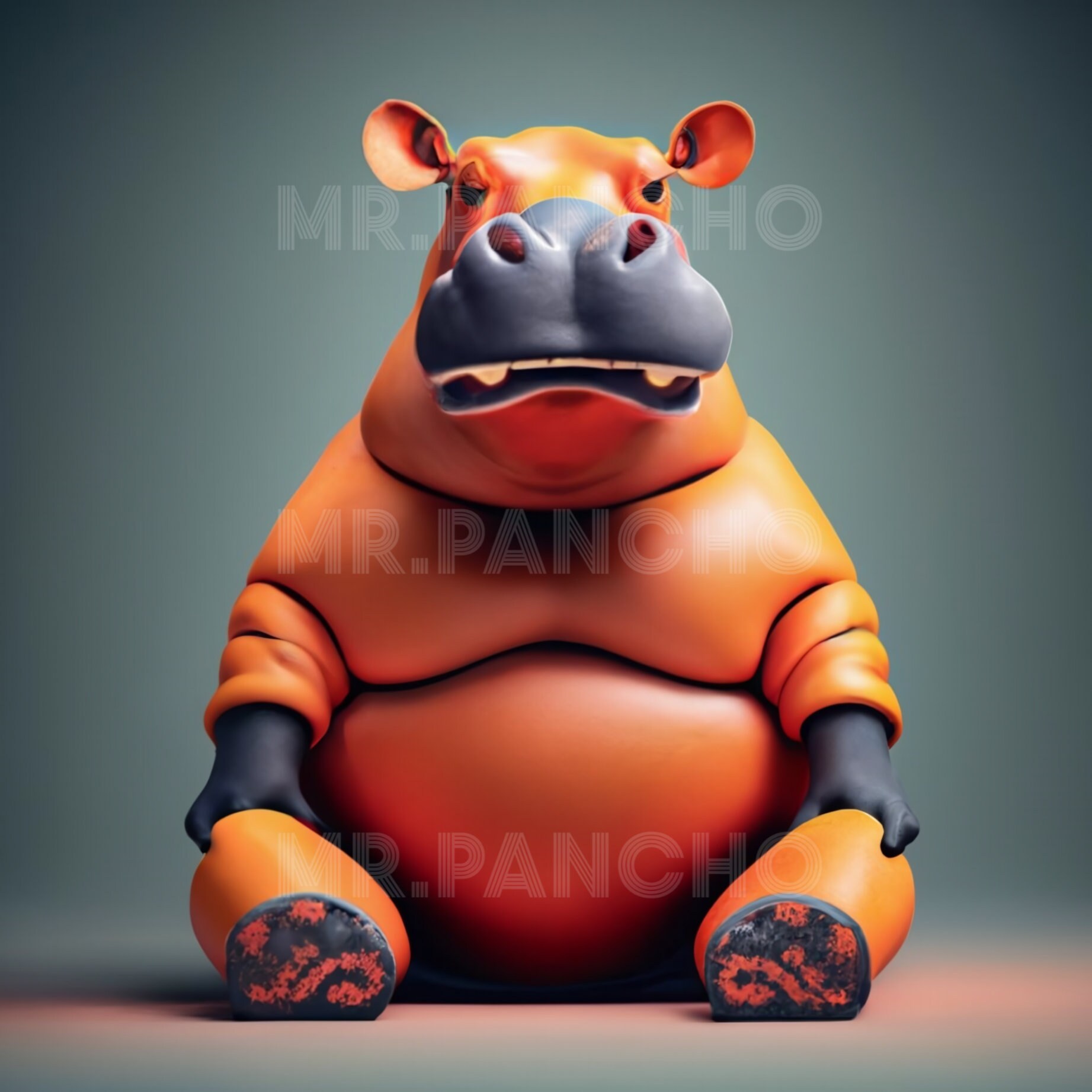Cute Orange Hippo SVG Bundle, Hippo Silhouette Water Nature Clipart ...