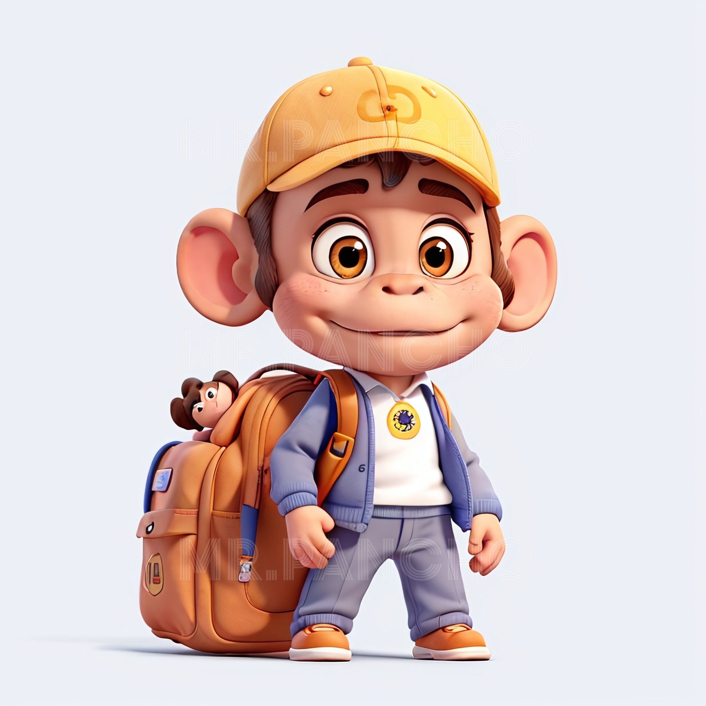 Baby Palm Tree Monkey Clipart Png Svg File Print, Funny Cute Little ...