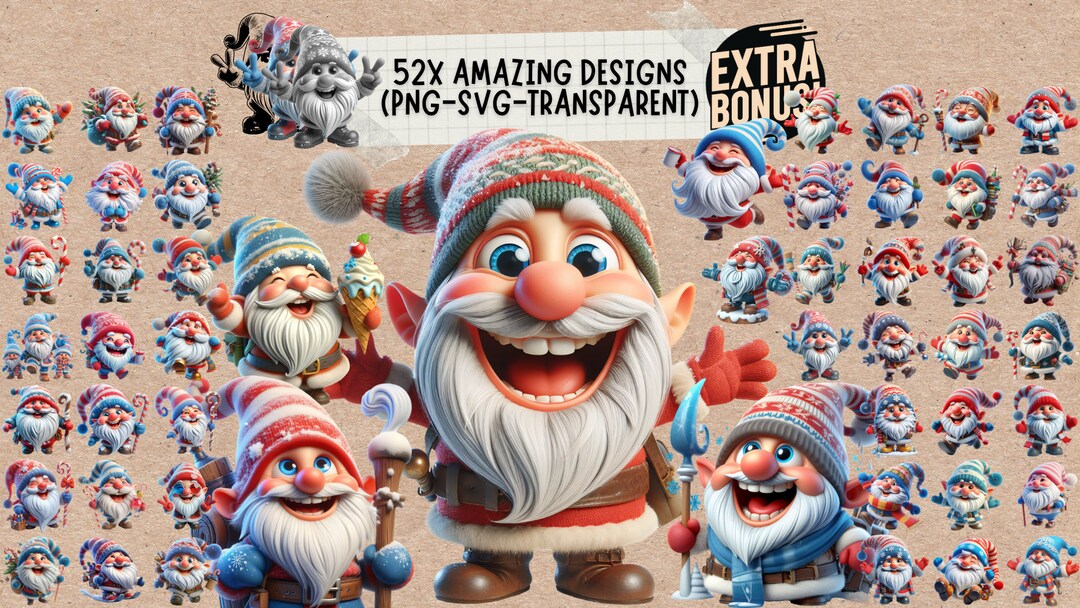 Merry Christmas Gnome SVG & PNG Bundle, Spread Holiday Cheer With These ...