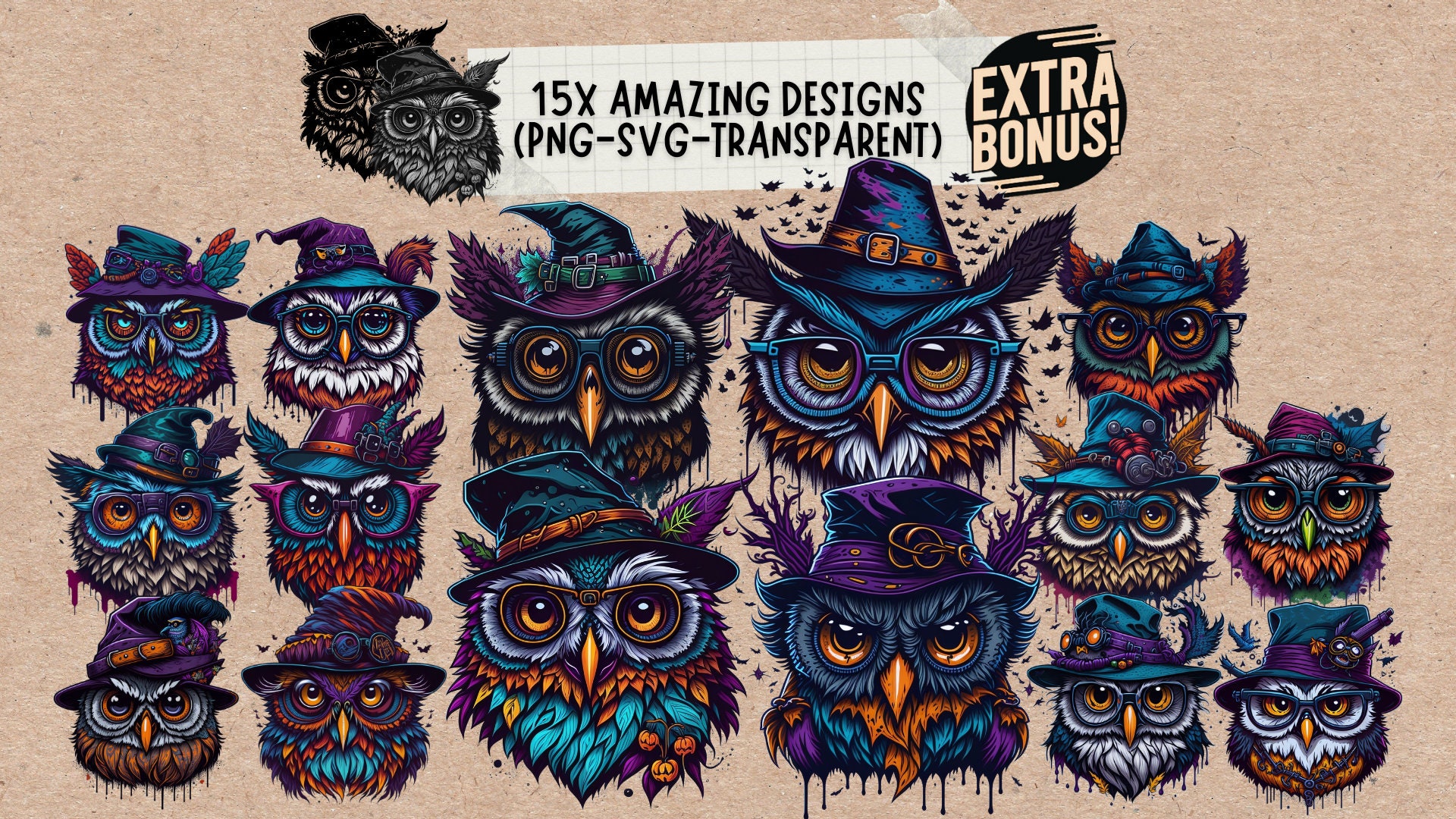 Mystical Hocus Pocus Snowy Owl Svg & Png Painting Printable Wall Art ...