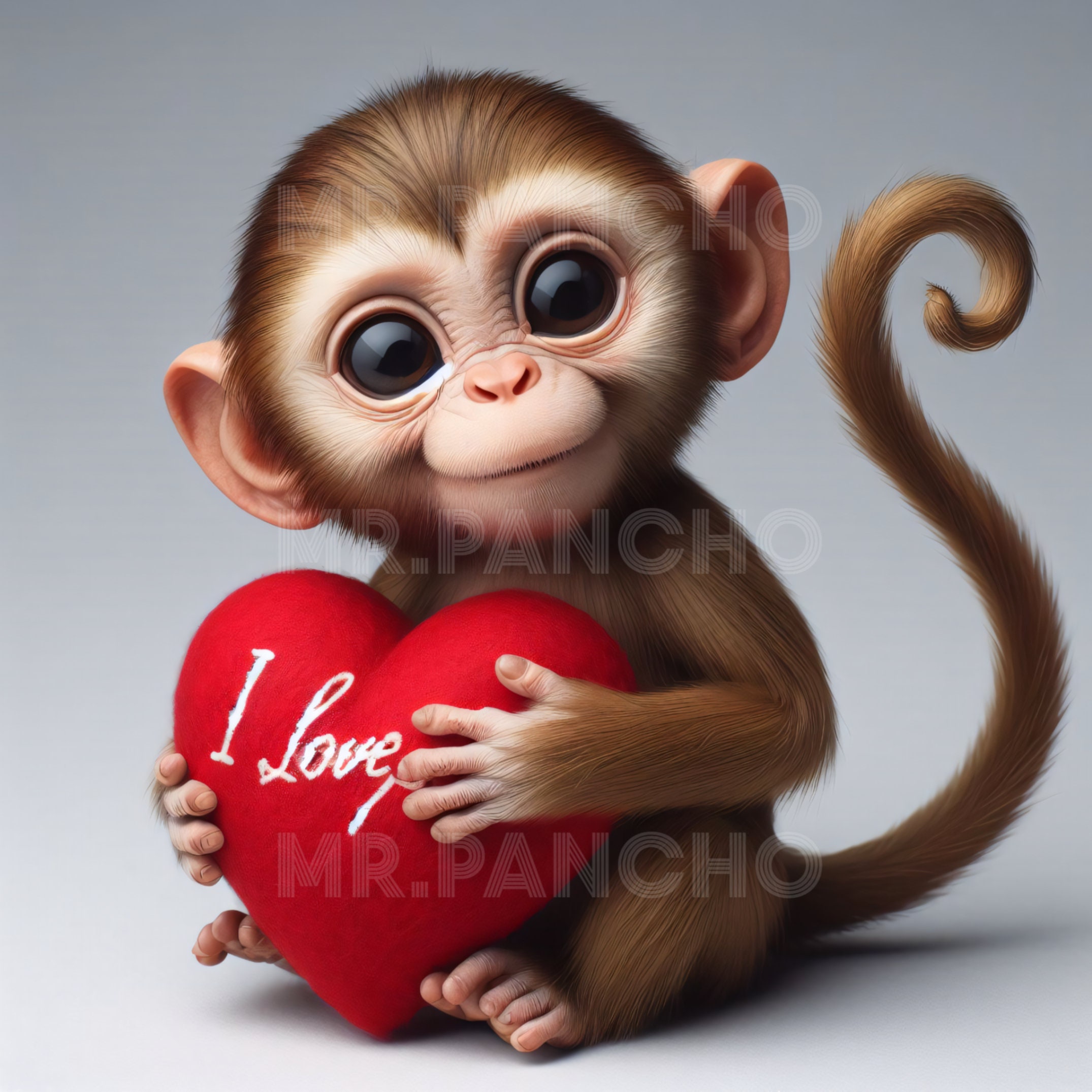 Happy Valentines Day Monkey Svg and Png Bundle, Boys Valentine Animal ...