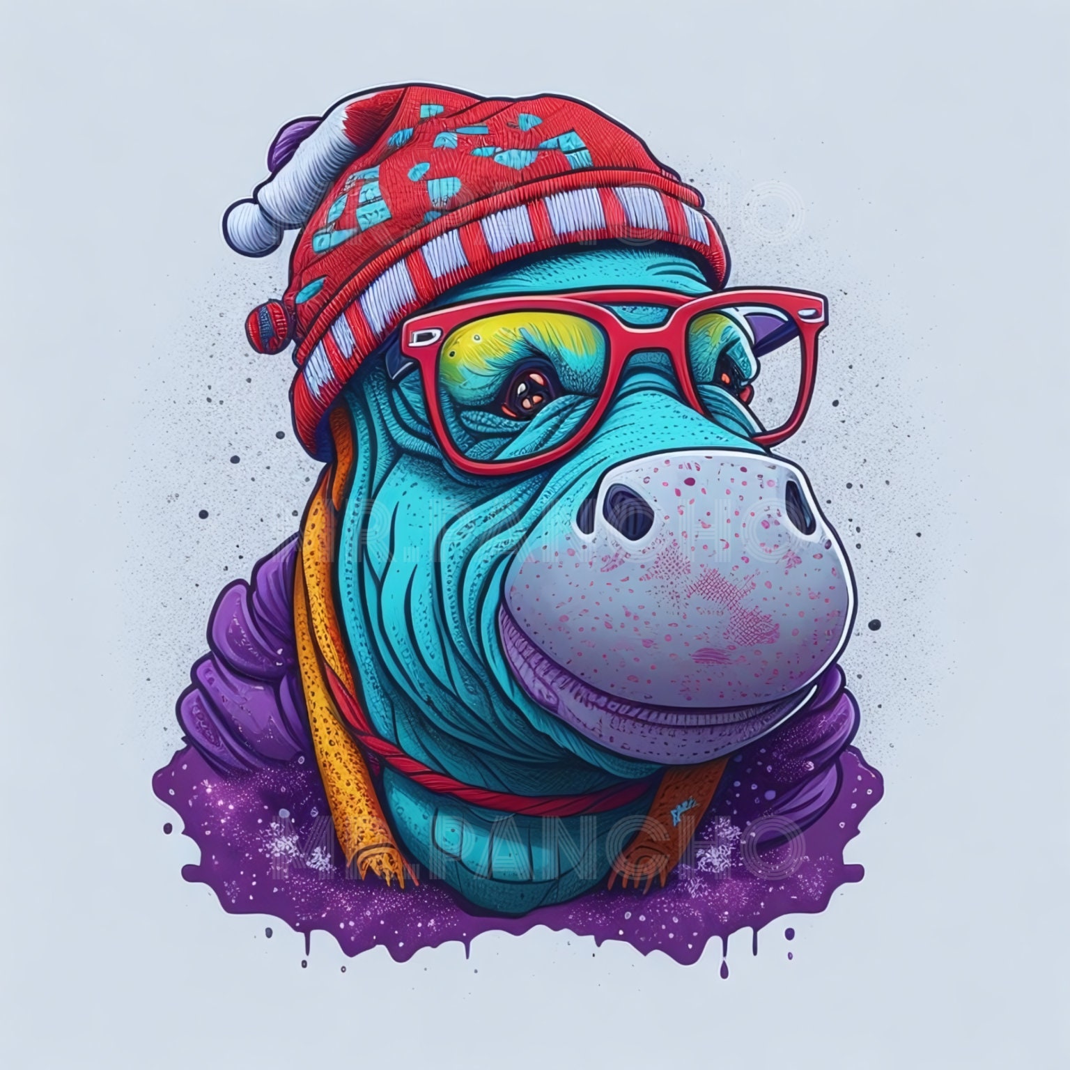 Cool Winter Ready Hippo Face With Cap Art, Transparent SVG and PNG ...