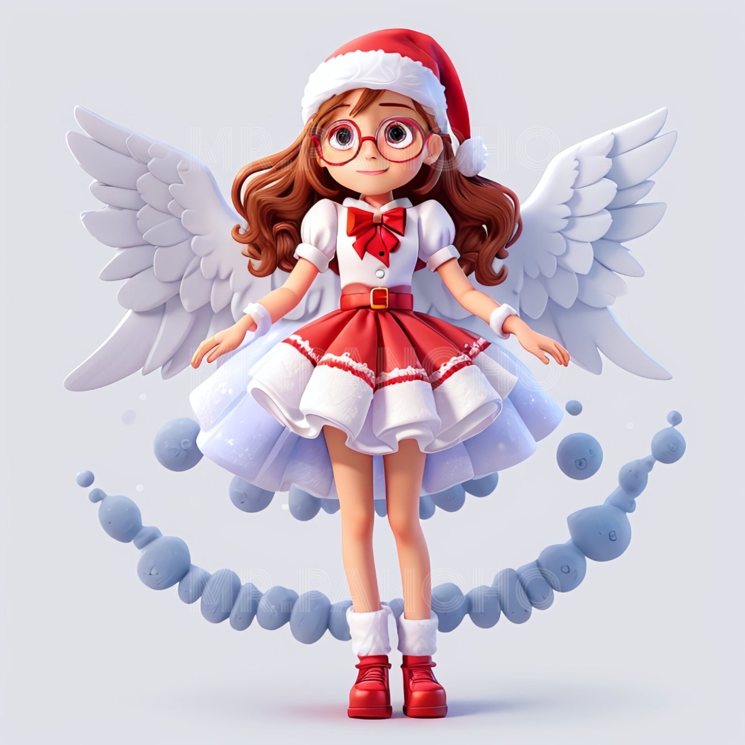 Christmas Angel Svg Png & Clipart Bundle Guardian Angel With - Etsy