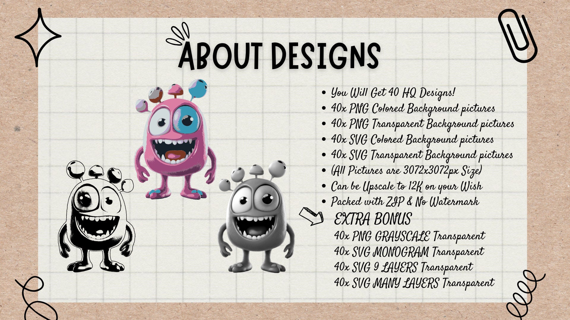 Cookie Monsters INC Layered Svg Clipart Bundle, Boo Monster Inc Svg ...