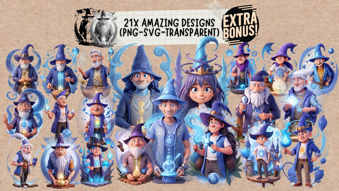 Magic Wizard Mystical Hocus Pocus Svg & Png Clipart Bundle - Etsy UK