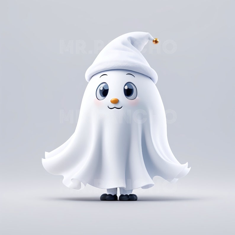 Cute Ghost Face Svg & Png Clipart Bundle, Christmas or Halloween Ghosts ...