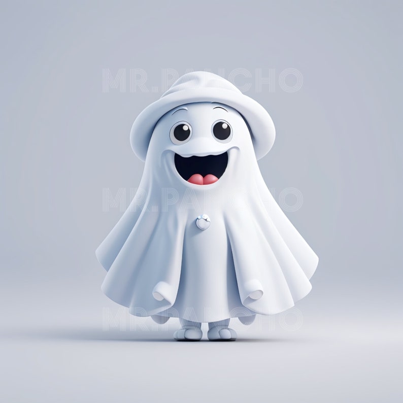 Cute Ghost Face Svg & Png Clipart Bundle, Christmas or Halloween Ghosts ...