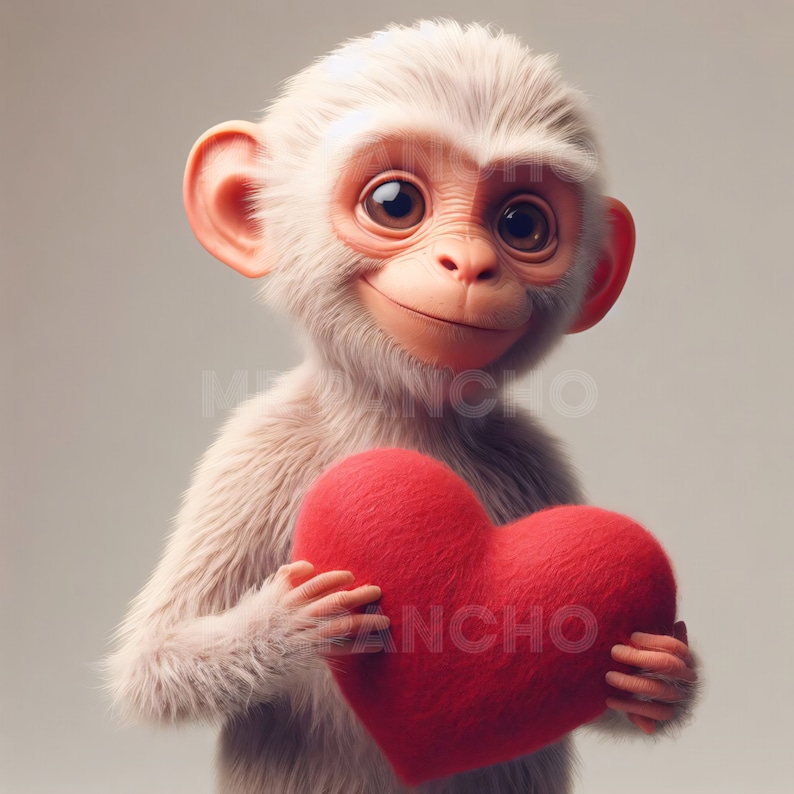 Happy Valentines Day Monkey Svg and Png Bundle, Boys Valentine Animal ...