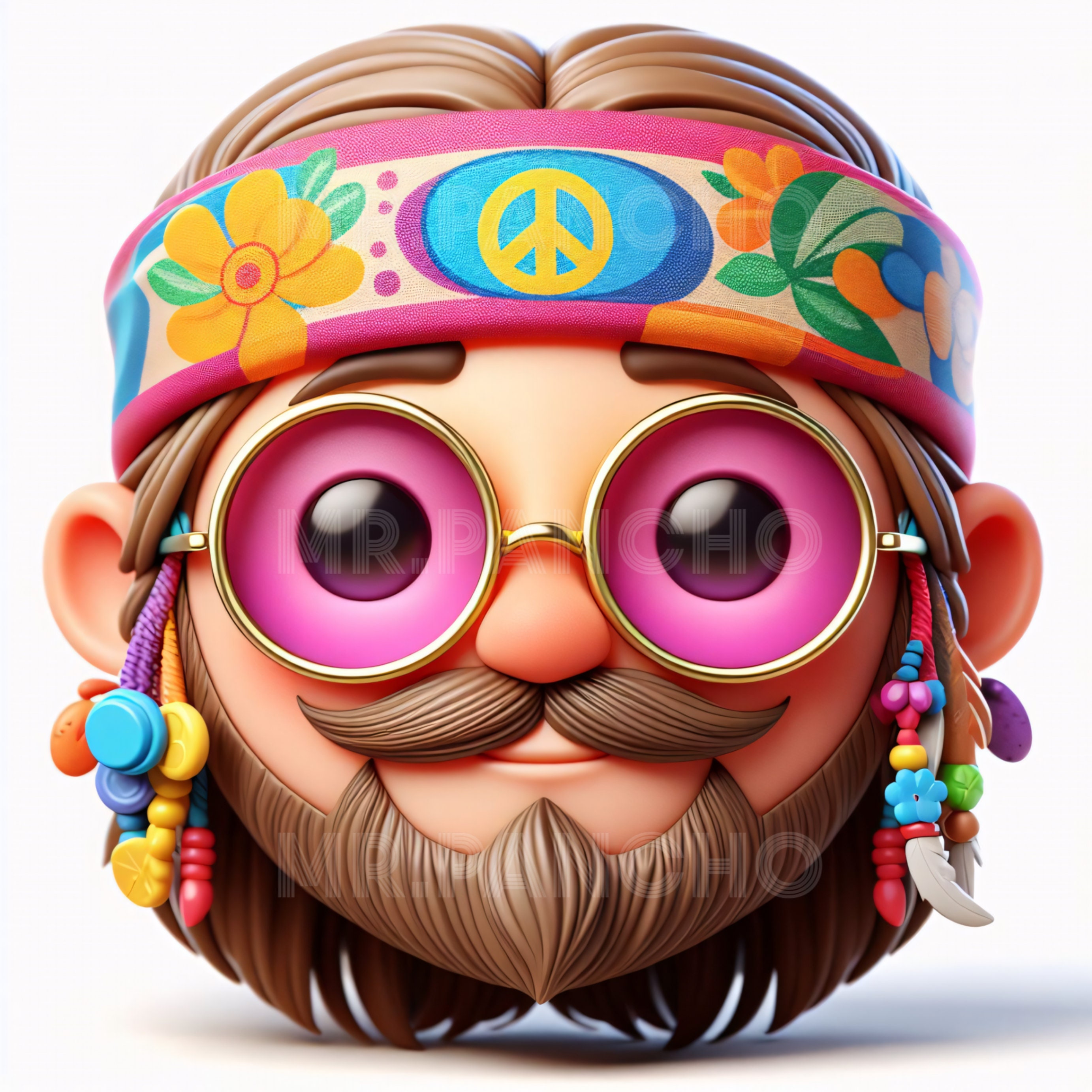 Good Vibes Smiley Face Hippie Svg & Png Bundle, Dont Worry Be Hippie ...