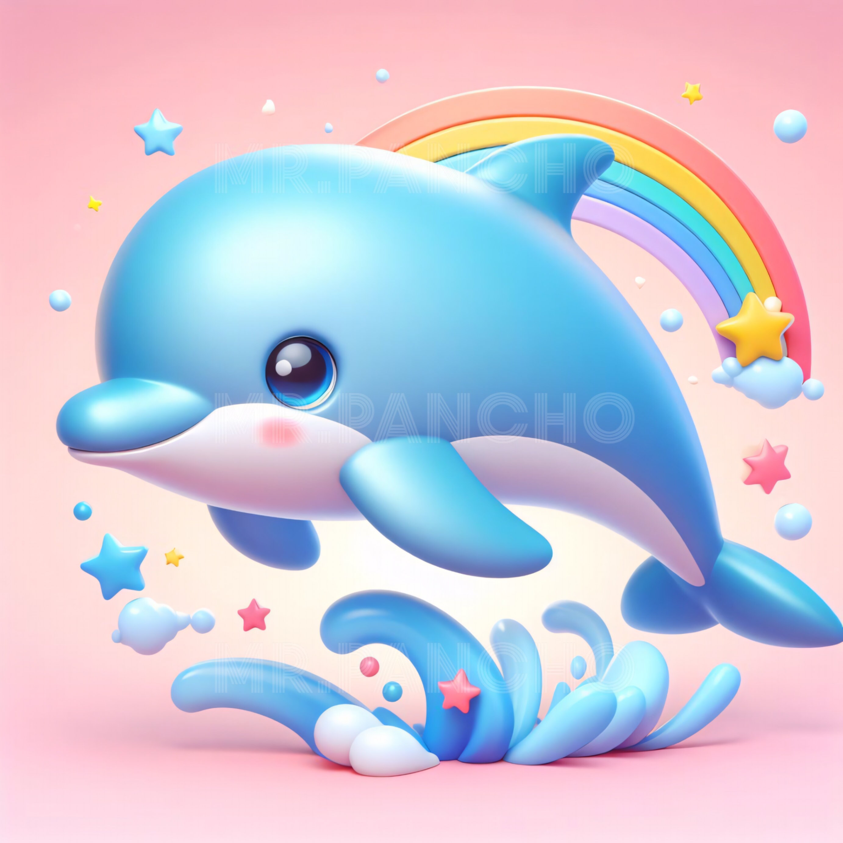 Cute Fish Dolphin Svg and Png Vector Silhouette Bundle, Hawaii Beach 3d ...