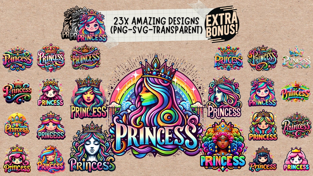 Princess Svg & Png Clipart Bundle, Its My Birthday Little Black Girl ...