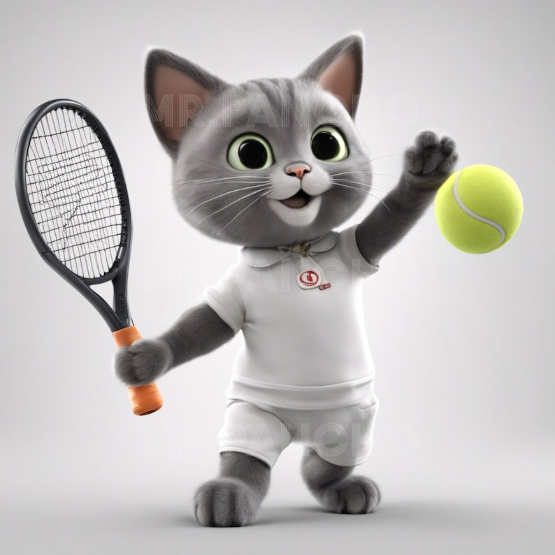 Crazy Cat Playing Sports Svg & Png Clipart Sticker Bundle, Funny Cat ...