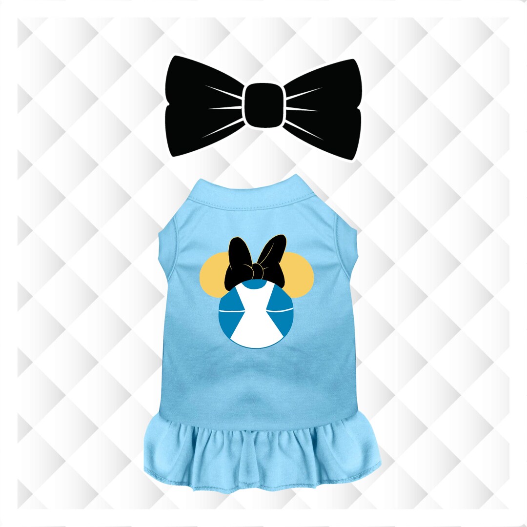 ALICE IN WONDERLAND Mouse Head Blue Dog and Cat Dress for Miniature ...