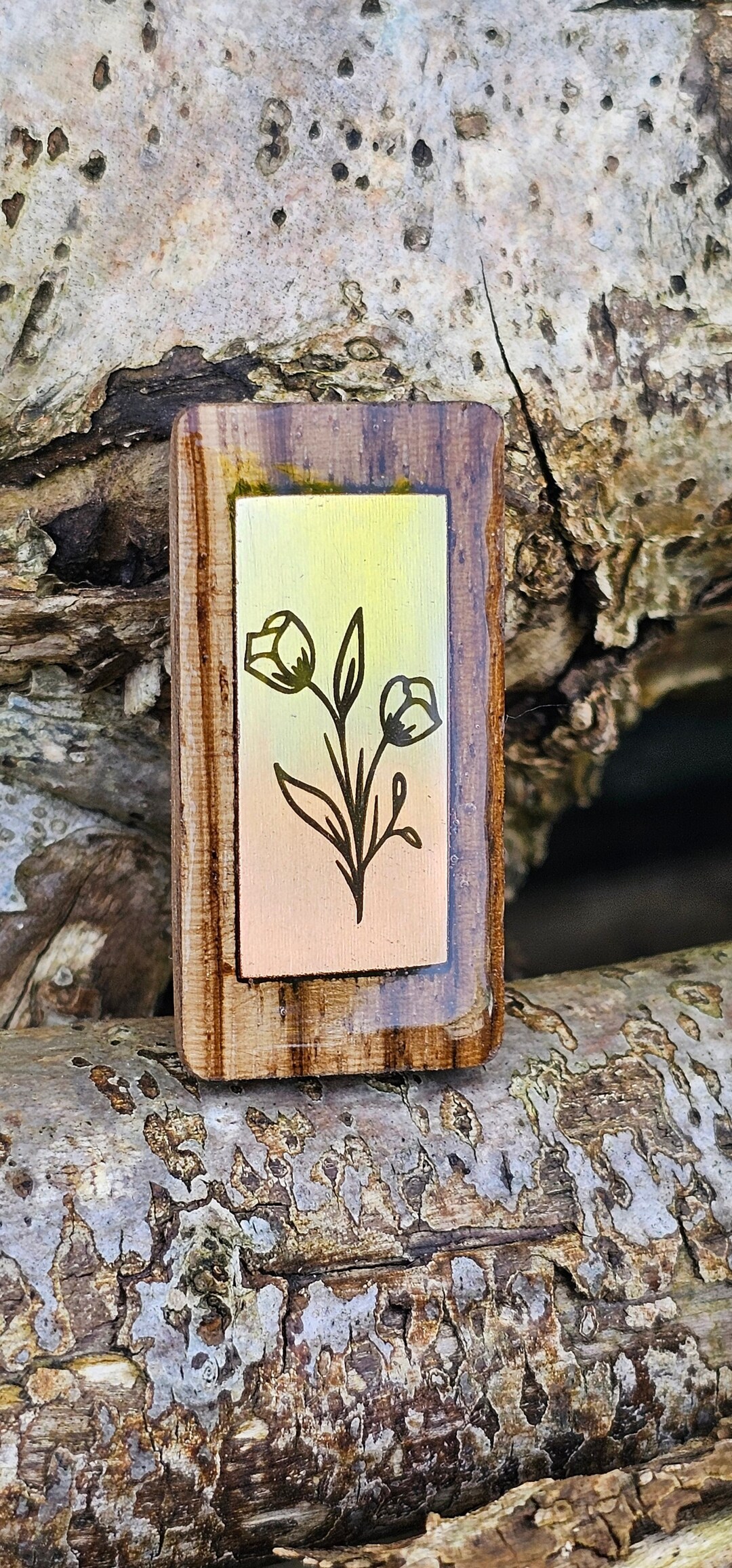 Copper With Tulip Etched Pendant - Etsy