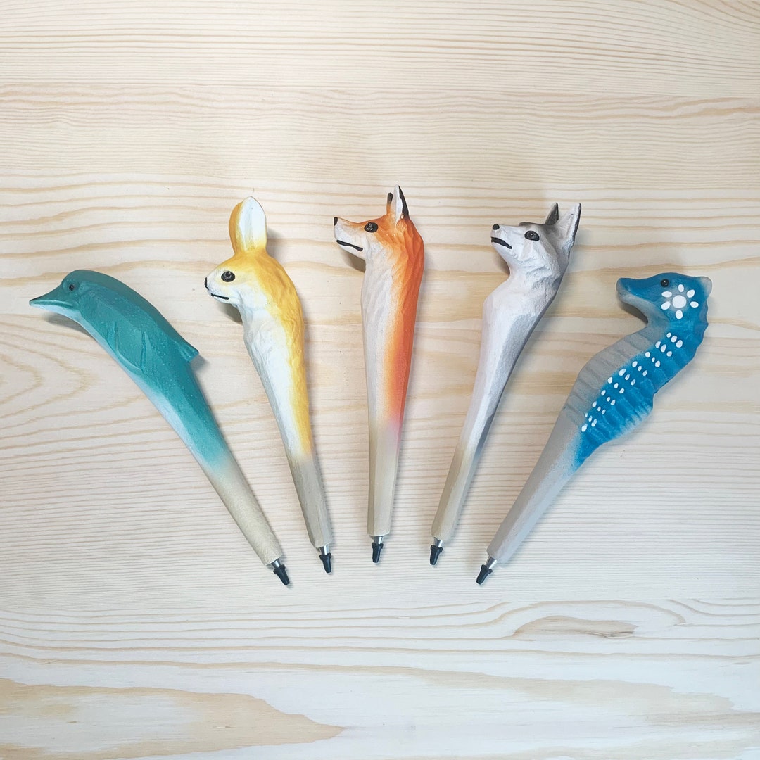 Handmade Ballpoint Pen With 3D Animal Sculptures, Kids Stationery, Cute ...