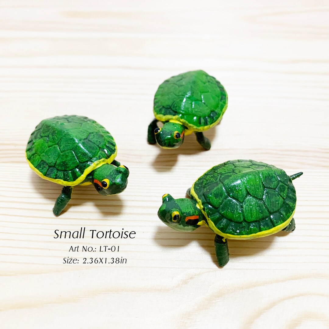 2PCS Small Tortoise, Handmade Clay Magnet Animal Figurine Realistic ...